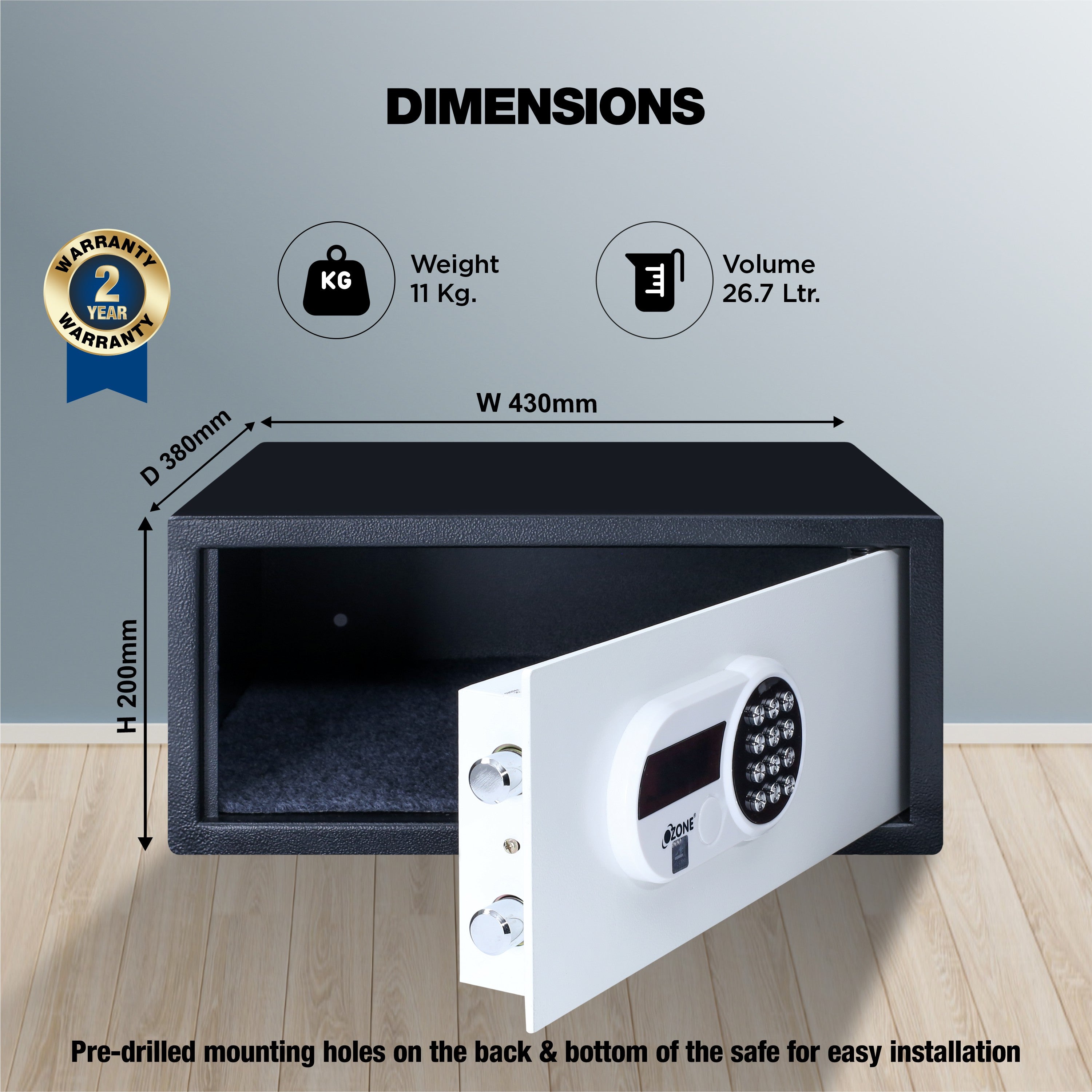 Buy Ozone O-Laptop 24.5L Digital Safe Locker | Ozokart – Ozone Group