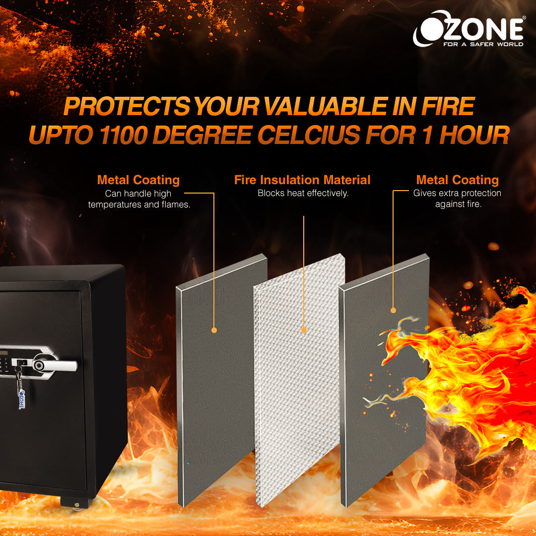 Ozone Fire Warrior- 77 | Biometric Fire-resistant Safe | 67 Litres