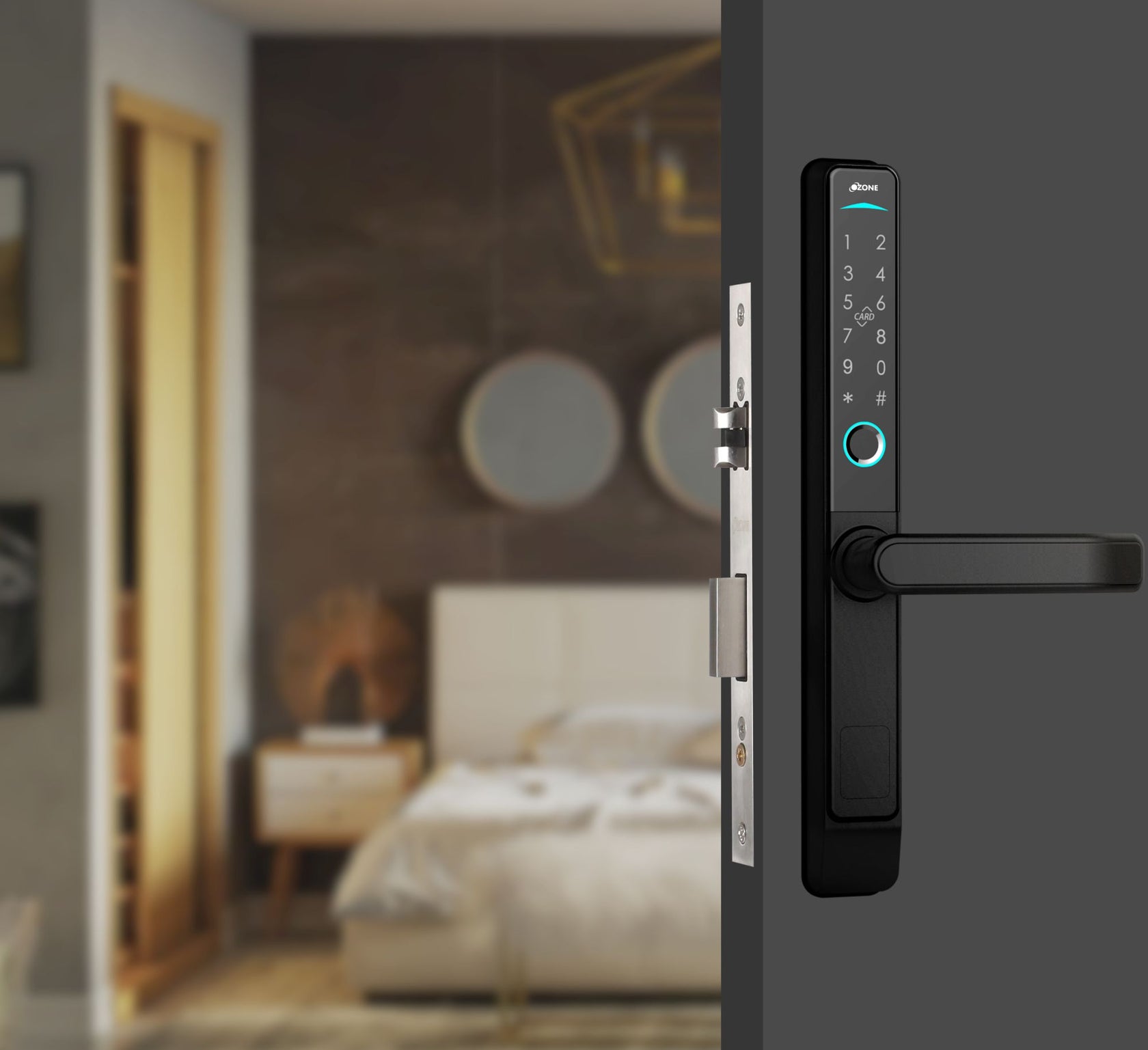Ozone Narrow Style Wi-Fi Smart Door Lock with 4-way access for Swing D